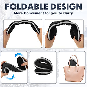 Zhehao 3 Pcs Winter Ear Muffs for Men Ear Warmers Waterproof Ear Covers with Reflective Stripe Unisex 3 Colors (black, Gray, Blue)