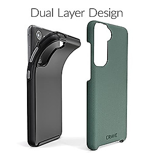Crave Dual Guard for Samsung Galaxy S21 FE Case, Shockproof Protection Dual Layer Case for Samsung Galaxy S21 FE, S21 FE 5G - Forest Green