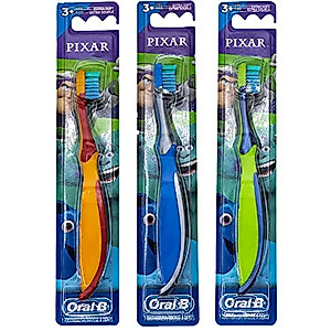 Oral-B Kids Pixar Toothbrush, Children 3+, Extra Soft (Characters Vary) - Pack of 3