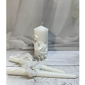 Magik Life Unity Candle Set for Wedding - Wedding Accessories for Reception and Ceremony - Candle Sets – Unity Candle 6 Inch Pillar and 2 * 10 Inch Tapers