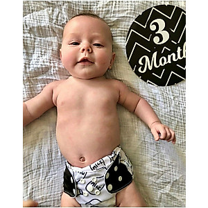 KaWaii Baby One Size Printed Snap Cloth Diaper, Leakproof Washable Reusable Newborn to Toddler Unisex Pack of 20