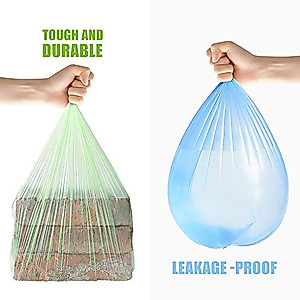 2.6 Gallon/330pcs Strong Trash Bags Colorful Clear Garbage Bags by Teivio, Bathroom Trash Can Bin Liners, Small Plastic Bags for home office kitchen,fit 10 Liter, 2,2.5,3 Gal, Multicolor