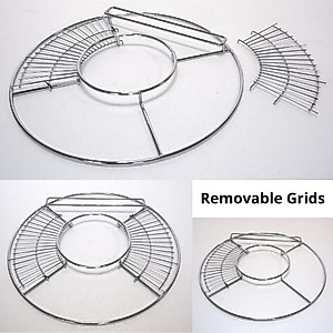 Lifespace Dutch Oven (African Potjie Pot) Braai Grill Ring for 22.5in Kettle Grill with 2 x Side Grids