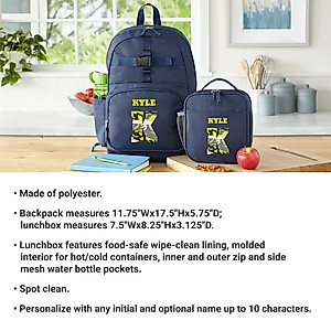 Let's Make Memories Navy Backpack Collection - Personalized Back to School Supplies - Book Bag with Lunchbox - Blue Camo Design