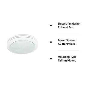 Hunter 90052z Saturn Decorative Bathroom Ventilation Exhaust Fan and Light, 80 CFM, Satin White