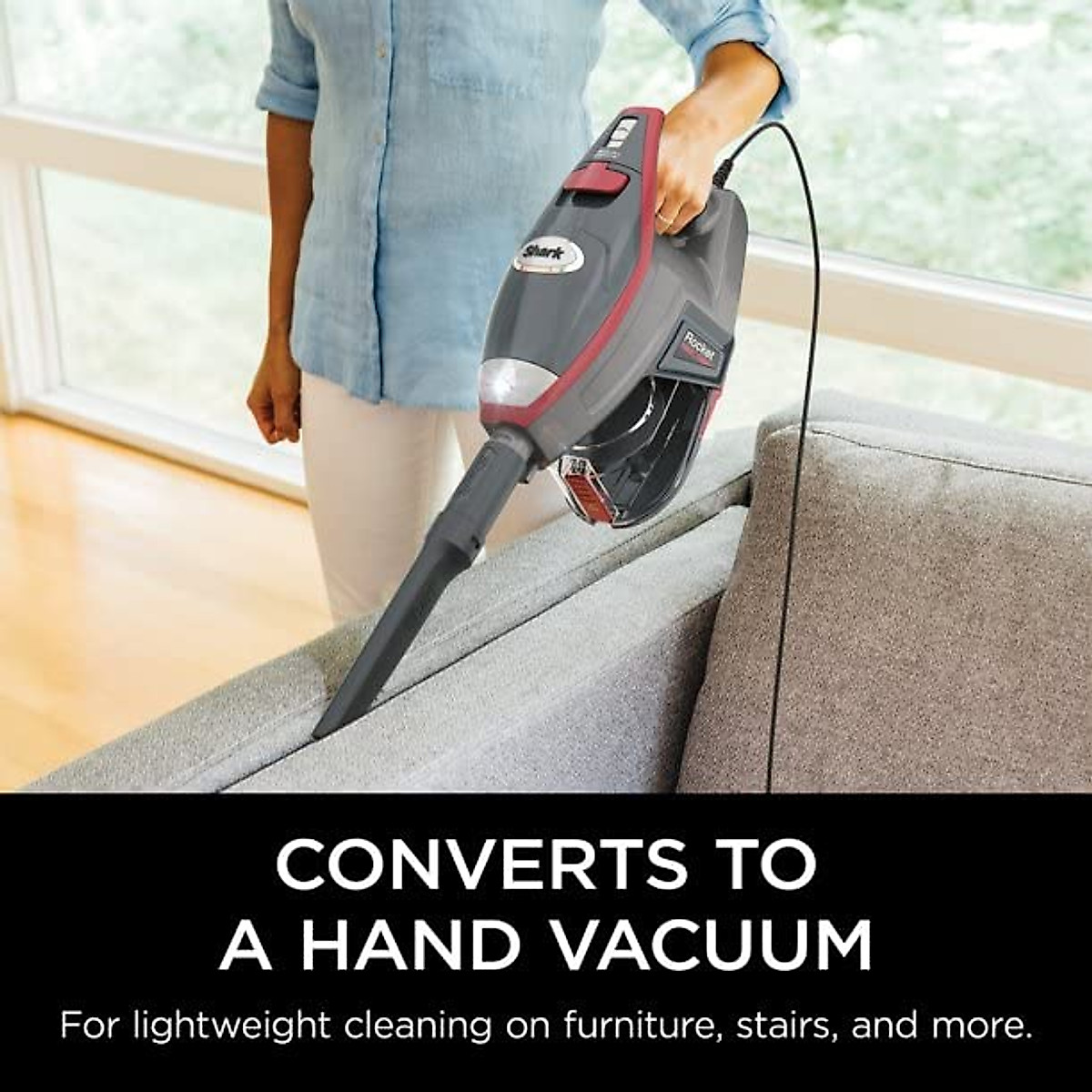 Shark HV370 Rocket Pro Corded Stick Vacuum, Comet Red