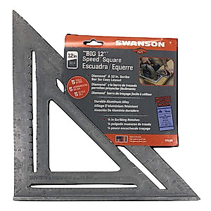 Swanson Tool Co., Inc Swanson T0108 Big 12 Speed Square Layout Tool with Blue Book, Plain gradations, 12-Inch