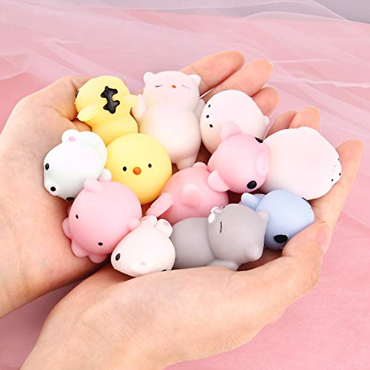 Satkago Mochi Squishys Toys, Easter Party Favors 25pcs Mini Kawaii Squishies, Easter Basket Stuffers Fillers Treasure Box Toys for Classroom Supplies, Birthday Easter Gifts for Kids Teens Boys Girls
