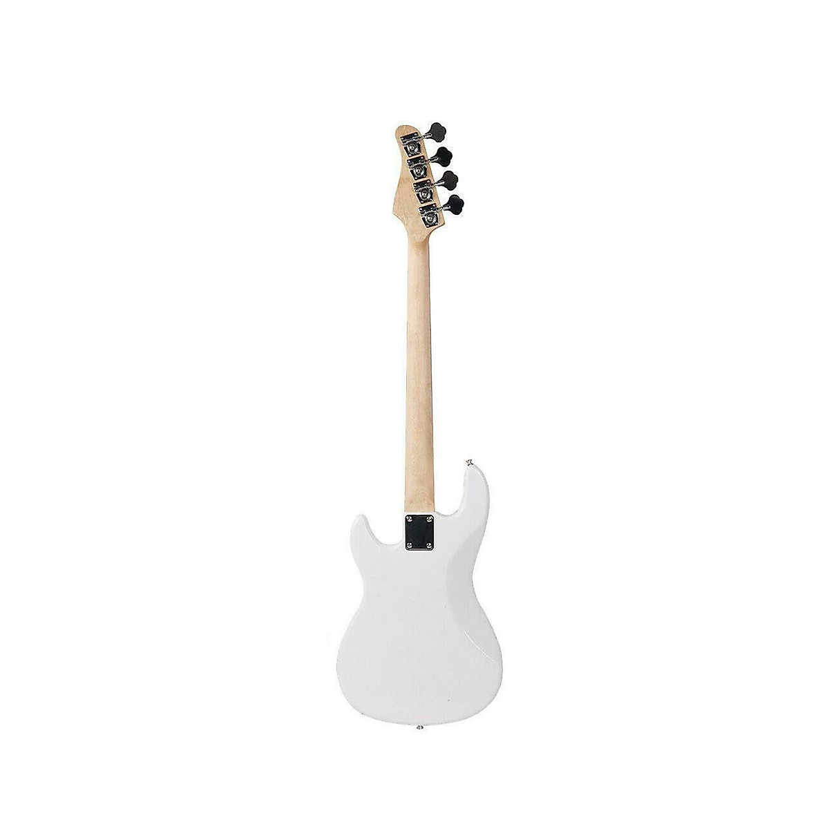 RMKOLE Full Size 4-String Electric Bass Guitar Burning Fire Style Fashion White, Comfortable Hand Feeling, Stylish Outlook, Stable Performance and Melodious Sound