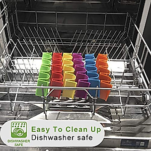 Taco Holder Stand Set of 6, Colorful Taco Holder Plate, Wave Shape Taco Tray, Taco Shell Holder Stand for Party, Hold 4 Tacos Each, Very Hard and Sturdy, Dishwasher Top Rack Safe