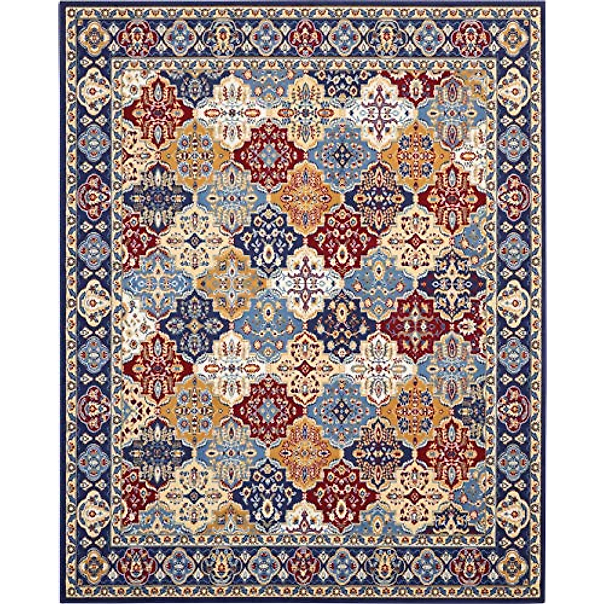 Nourison Grafix Traditional Multicolor 7'10" x 9'10" Area Rug, Easy Cleaning, Non Shedding, Bed Room, Living Room, Dining Room, Kitchen (8x10)