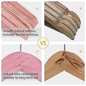 American Red Cedar Hangers 30 Pack, Wooden Suit Hangers with 360° Swivel Hook, Smooth Surface Slim Cedar Wood Coat Hangers, Great for Refresh Closet