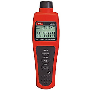 UNI-T UT371 Non-contact LCD Tachometer 10RPM~99999RPM Counts 0~99999 MAX/MIN/AVG/Normal Display Frequency 10KHz Bandwith 5% Distance 50mm～200mm