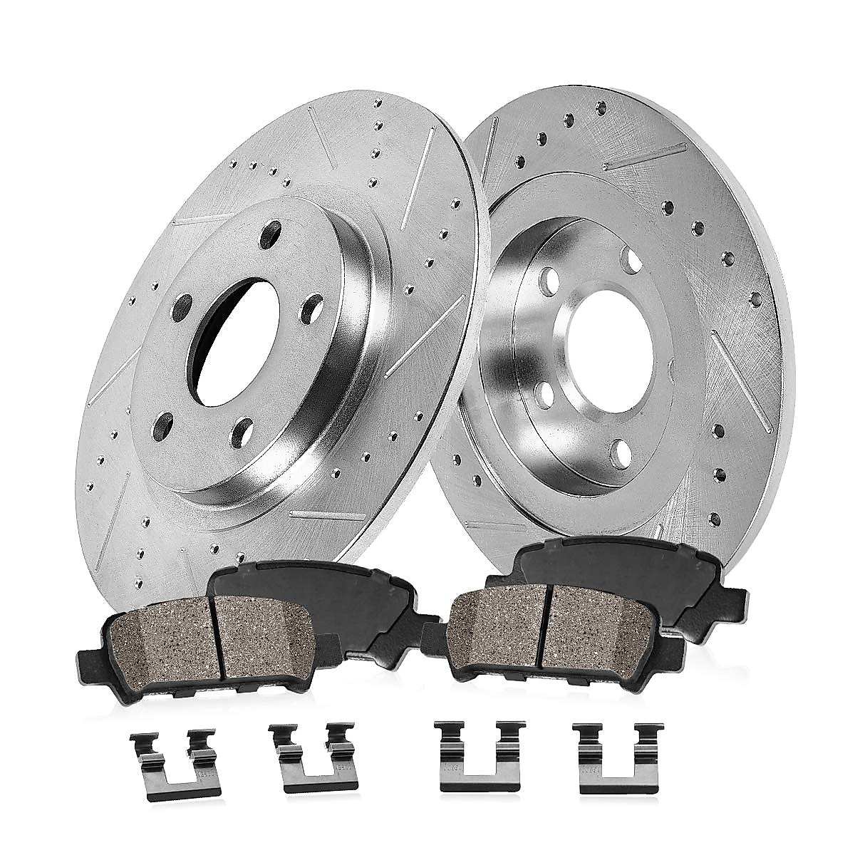 Callahan Rear Brake Kit for Ford Taurus Explorer Flex Lincoln MKS MKX MKT Drilled and Slotted Brake Rotors Ceramic Brakes Pads Replacement: 12.99" inch Rear Rotors