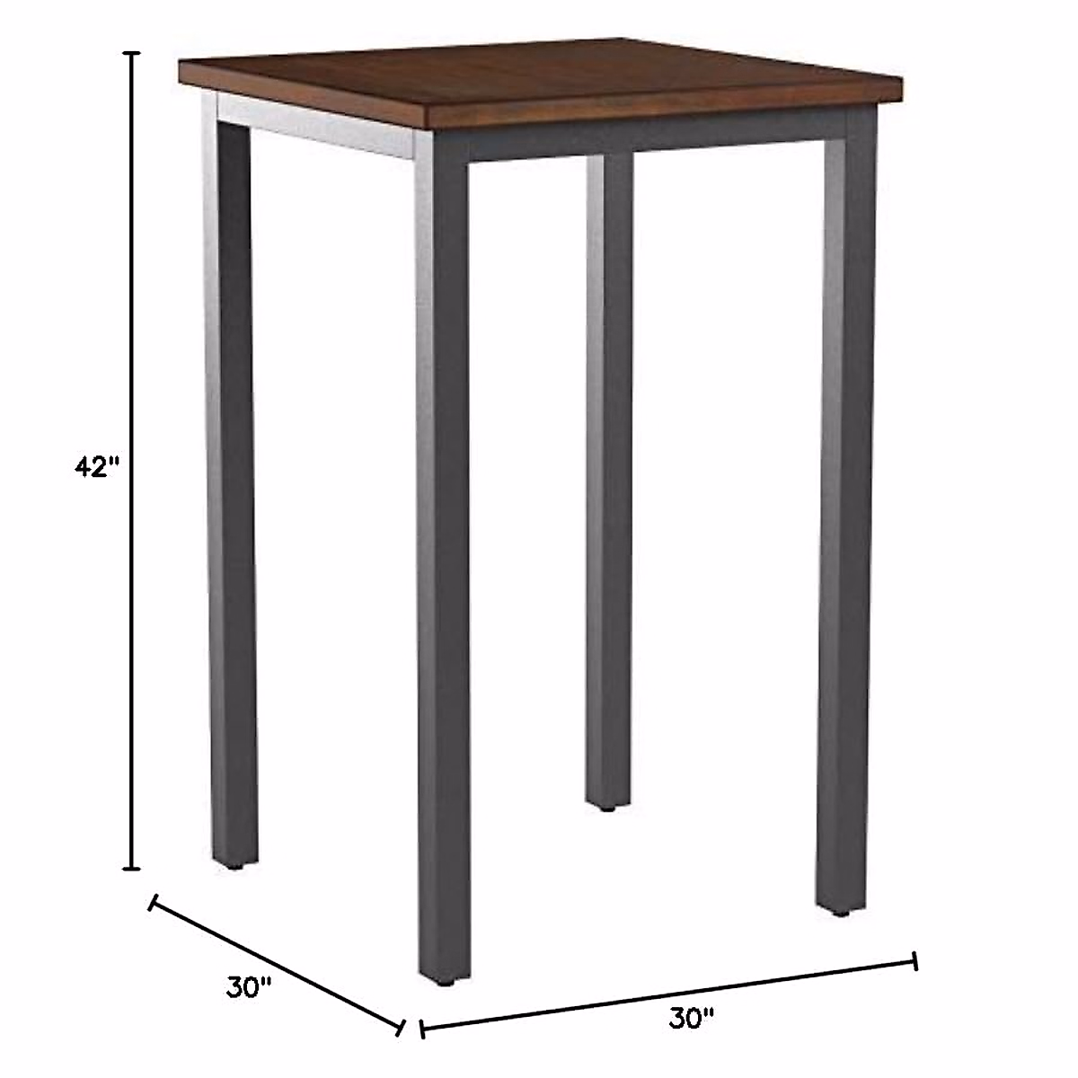 Home Styles Cabin Creek Bistro Table, Constructed from Hardwood Solids with a Chestnut Distressed Finish