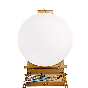 Frcctre 6 Pack 12 Inch Round Canvas Panels, Pre Stretched Blank Painting Canvas Boards, Circle White Art Canvas Panels for Oil, Acrylic, Gouache, Crafts