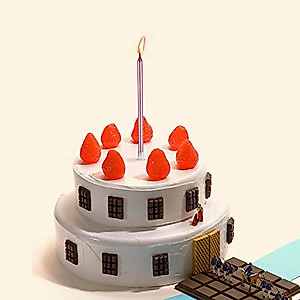 Beanlieve 24 Count Birthday Candles - Long Thin Cake Candles Slow Burning Candles for Birthday, Wedding, Lucky Party Decoration (Rose Gold)