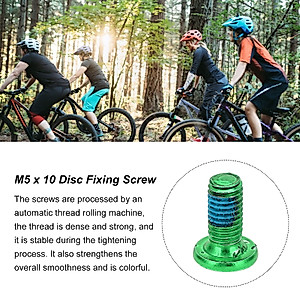 M5x10mm Bolts, Alloy Steel Bike Brake Disc Screw 12pcs for Mountain Bikes for Road (green)