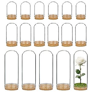 BENECREAT 24 Pack Glass Jars Bottles 3 Mixed Size Dome Cloche Cover Decoration Bottles with Cork Stoppers for Mother's Day Wedding Party Favors, Arts and Small Projects, Home Decoration