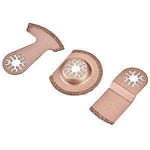 LANTRO JS 3Pcs Oscillating Tool Blade Grout Removal Tool Tile Saw Blades Quick Release Multi Tool Blade for Grit Grout Mortar Concrete Removal