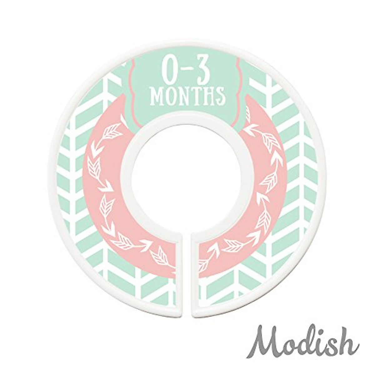 Modish Labels Baby Clothes Size Dividers, Baby Closet Organizers, Closet Size Dividers, Baby Closet Organizers, Clothes Organizer, Girl, Woodland, Arrows, Nordic, Boho, Pink, Mint (Baby)