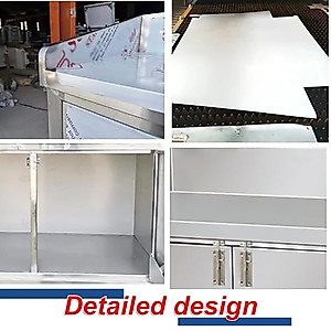 Multifunctional Workbench Stainless Steel Storage Cabinet Preparation Table Large Storage Space Heightened Enclosure Commercial All-in-one Storage Cabinet Kitchen Metal Table