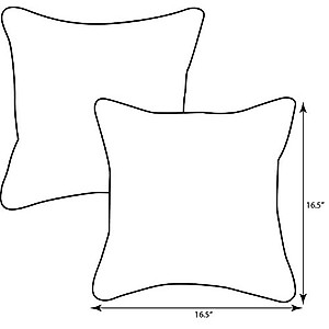 Pillow Perfect Outdoor/Indoor Hockley Pear Throw Pillows, 16.5" x 16.5", Green, 2 Count