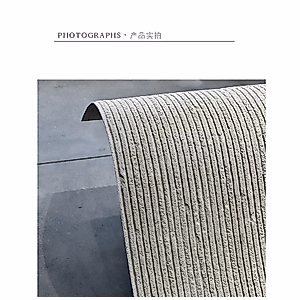 Ribbed Textured Stone Flexible Wall Cladding Panels, Beige and Black