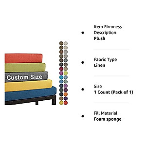 Gmsqj Custom Bench Cushions,Personalized Size Bench Pad with Non-Slip Bottom,Indoor/Outdoor Thickened Foam Furniture Cushion for Garden Patio Bench,Bay Window,50D High Elastic Sponge Filling