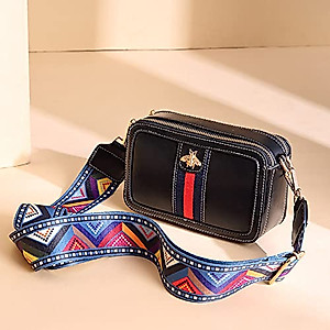 UEOE Crossbody Bags for Women,PU Leather Crossbody Purses for Women,Shoulder Bag Retro Classic Purse Clutch Shoulder Tote HandBag (BLACK)