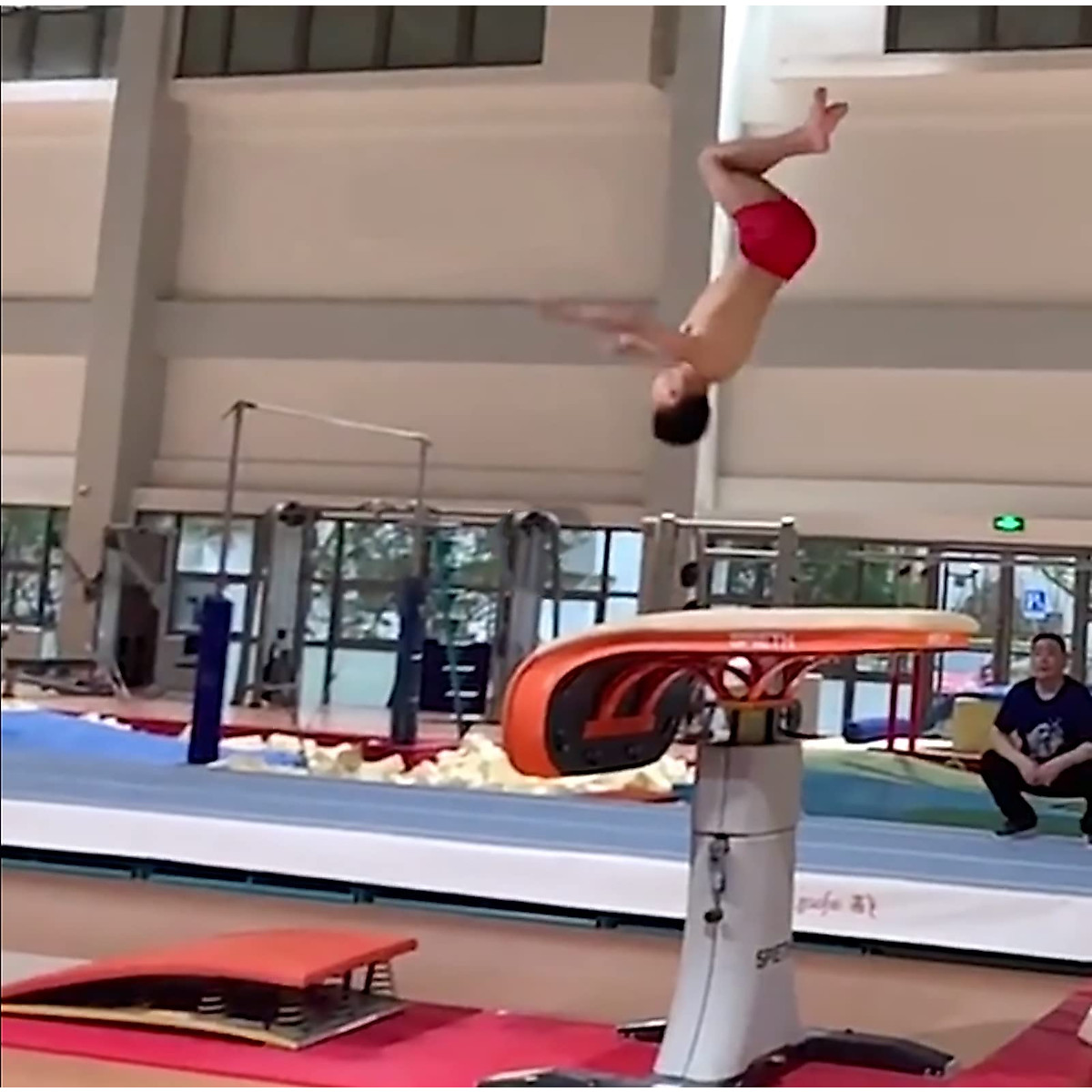 ZIMGOD Vault Gymnastics Springboard with 6 Springs, Heavy Duty Vault Spring Board, Beginning Gymnasts Sport Equipment for Vaulting/Training/Fitness