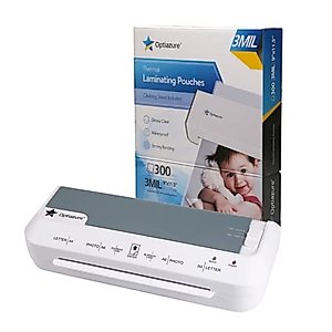 Optiazure 300-Pack 3Mil Laminating Sheets with 9-Inch Laminator