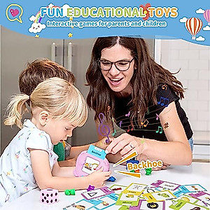 Kids Toddler Talking Flash Cards with 224 Sight Words,Montessori Toys,Speech Therapy,Autism Sensory Toys,Learning Educational Gifts for Age 2 3 4 5 Years Old Boys and Girls (Pink)