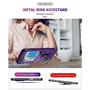 ZOEII Flip 5 Case for Galaxy Z Flip 5 Phone Case with Kickstand Military-Grade Protection, Shockproof Phone Case for Samsung Galaxy Z Flip 5 Case- Purple