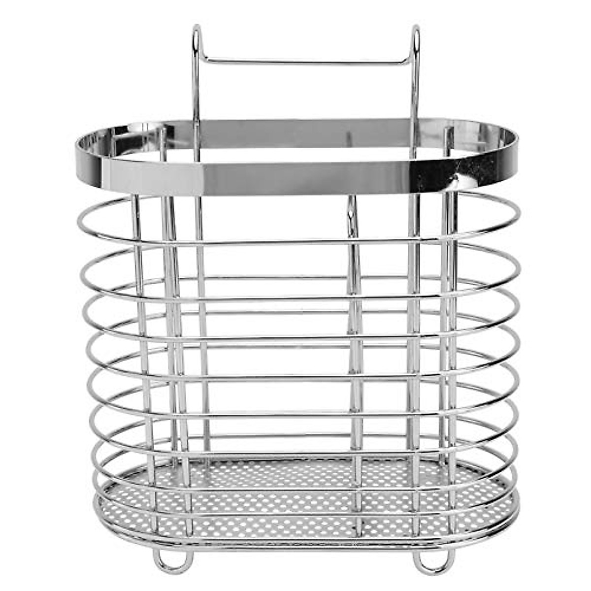 Cabilock Stainless Steel Utensil Drying Rack Basket Holder with Hook No Drilling Chopsticks Holder Spoon Fork Drainer Fork Basket Flatware Hanging Rack