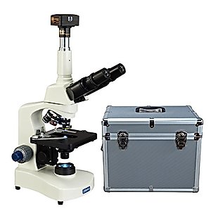 OMAX 40X-2500X USB3 5MP Digital Lab Trinocular LED Compound Microscope with Aluminum Carrying Case