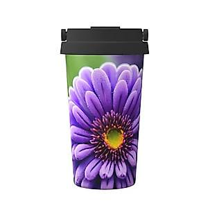 WANGXUEE Purple Lavender flower Print 500ml Stainless Steel Travel Tumbler Double Wall Vacuum Insulated Coffee Mug