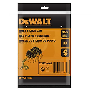 DEWALT DXVA25-4040 Dust Bag Fits for 4 Gallon Wet/Dry Vacuum Compatible with DXV04T