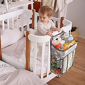 Accmor Hanging Baby Diaper Caddy Organizer, Diaper Stacker, Baby Crib Hanging Classified Storage Bag Organizer for Changing Table, Crib, Playard or Wall & Nursery Organization