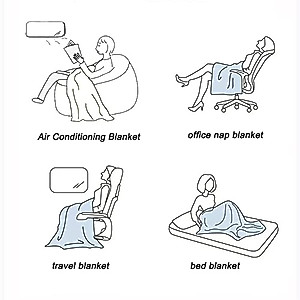 Cozy Fluffy Stripe Plaid Fleece Fuzzy Sherpa Throw 60 * 80 Inch, Super Soft Warm Plush Snuggle Sofa Couches Bed Blanket, Light Blue