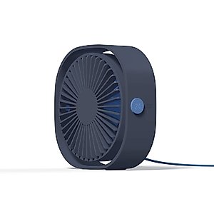 Esthepro USB Desk Fan, Portable Desktop Table Cooling Fan, Three Speeds Adjustable, USB Connection Power, Strong Quiet Wind, Great for Office Home Outdoor Car Travel (Navy Blue)