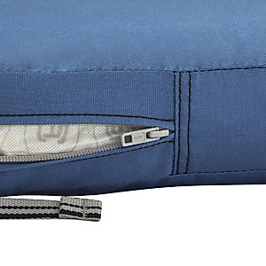 Classic Accessories Ravenna Water-Resistant 19 x 19 x 3 Inch Patio Seat Cushion, Empire Blue, Chair Seat Cushion