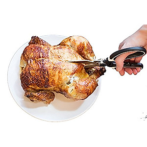 Kitchen Shears, Chef Scissors, Poultry Shears, Meat Shears, Kitchen Scissors with Premium Stainless Steel Blades & Sure-Grip Ergonomic Handles (Red 2-Pack)