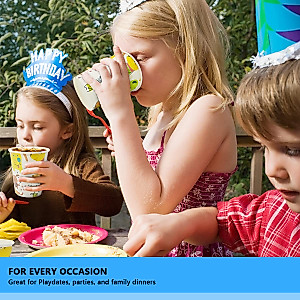 carnashow Colored Paper Cups Kids Disposable Cups Puppy Pattern Disposable Paper Cup Party Cups, 50 Pack - 9 oz.