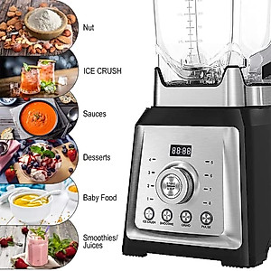 Blenders for Kitchen, Professional Countertop Blenders for Smoothies/Ice Shakes with 8 Adjustable Speeds 4 Preset Programs, 70Oz 1450W High Speed Commercial Blender, 30000RPM, BPA Free