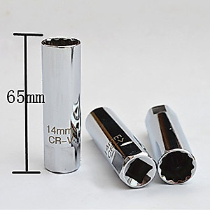 OSOF 14mm & 16mm Spark Plug Socket Thin Wall 12-Point Removal Tool 3/8 inch Square Drive Set