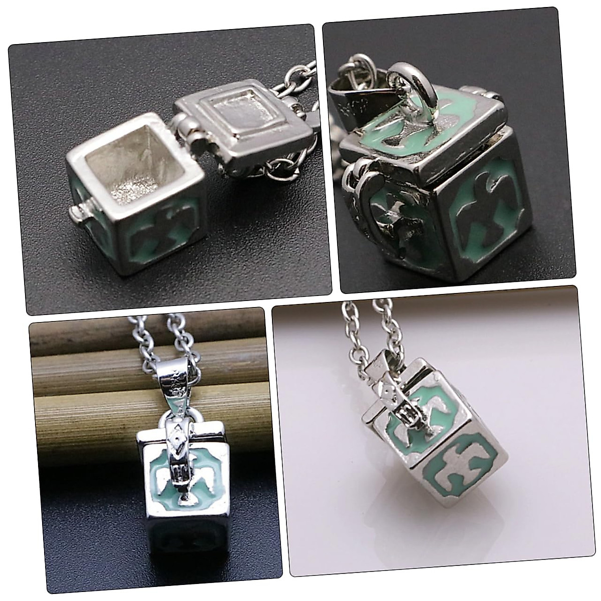 Artibetter 1pc Ashes Necklace Memorial Necklace for Men Women Necklace Mens Stainless Steel Necklaces Square Ashes Pendant Cremation Ashes Memorial Openable Pendant Chain Copper Diffuser