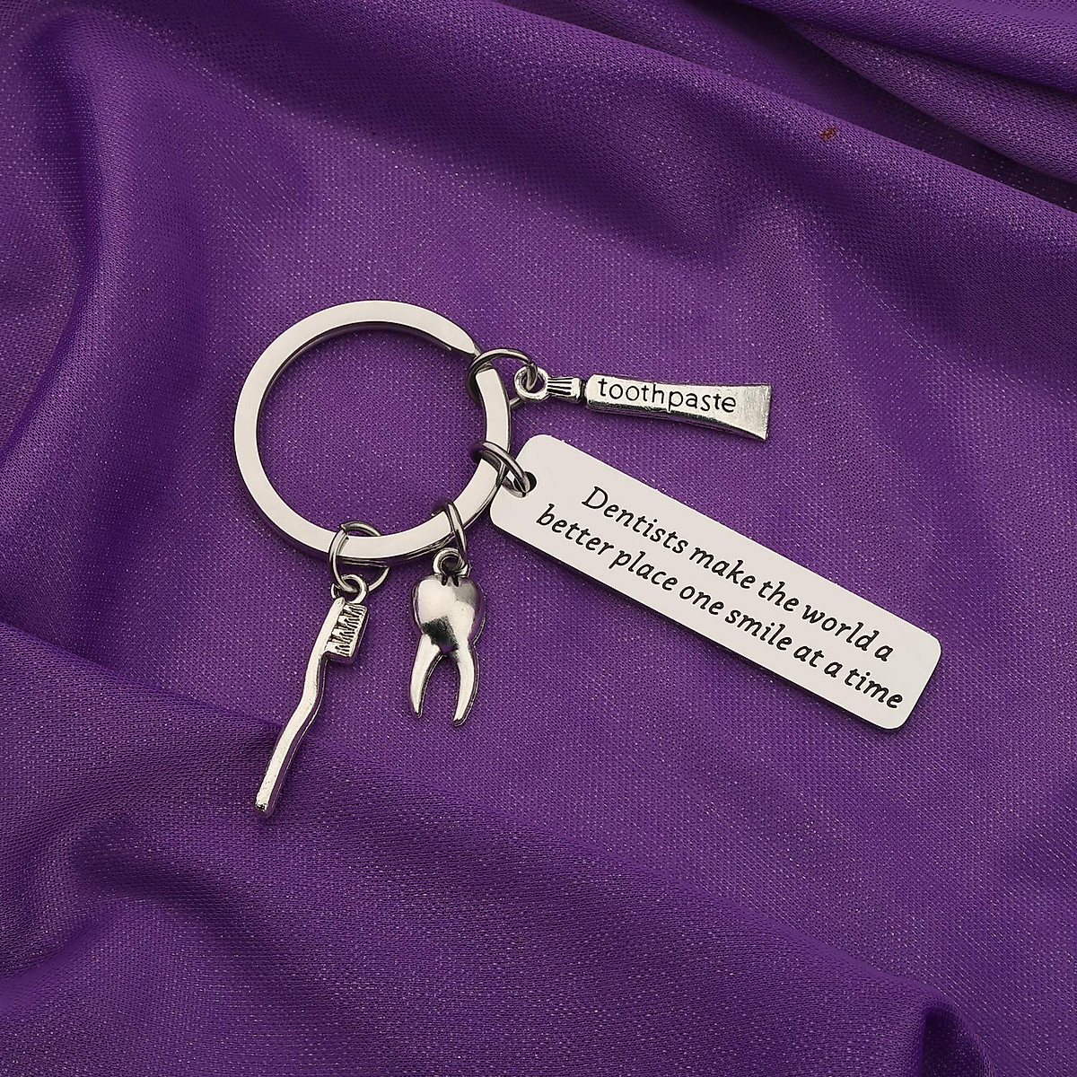 AKTAP Dental Hygienist Gift Funny Dentists Keychain Dental Assistant Jewelry