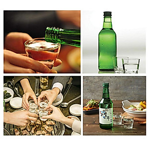 Korean Soju Shot Glass Set – 5 Piece Clear Glasses Heavy Base with Hard Case Cup 1.7 Ounce Dishwasher Safe Clarity Glassware for Whiskey Tequila Sake Vodka Alcohol Liquor Gift Party Decoration