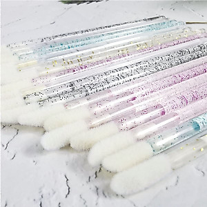 ZYIGYI 300 Pcs Disposable Lip Brushes, Lipstick Applicator, Lip Gloss Wands 6 Color